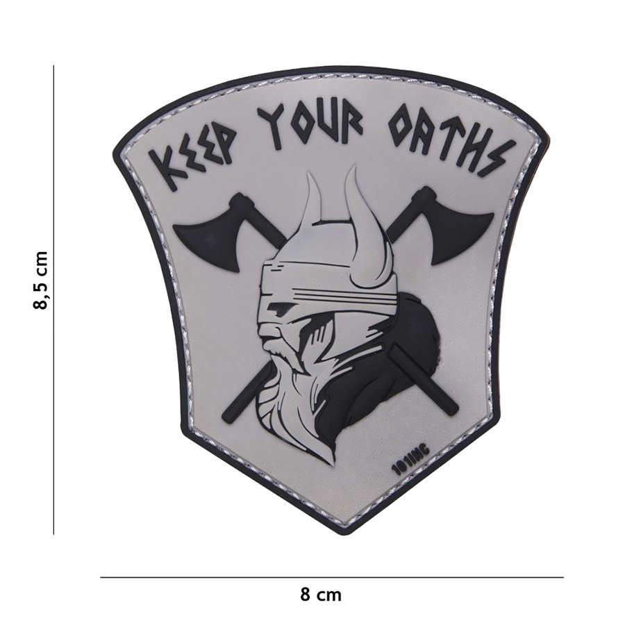 Patch 3d viking keep your oaths Couleur Gris