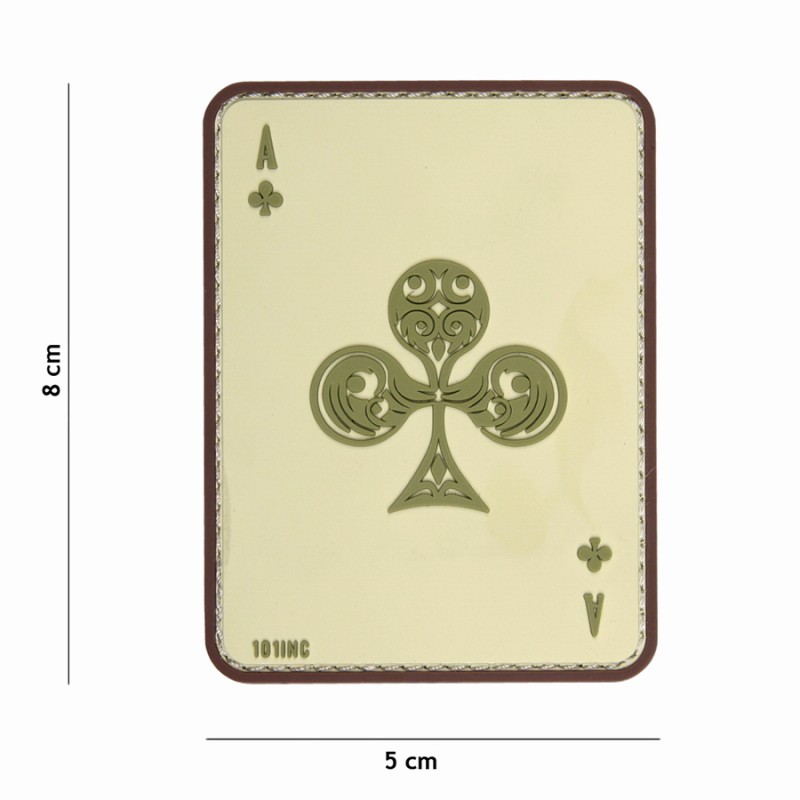 Patch 3d carte as de trèfle Couleur Beige